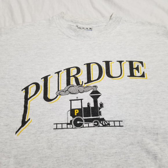 Vintage | Shirts | Vintage 9s Purdue Train T Shirt Boilermakers ...